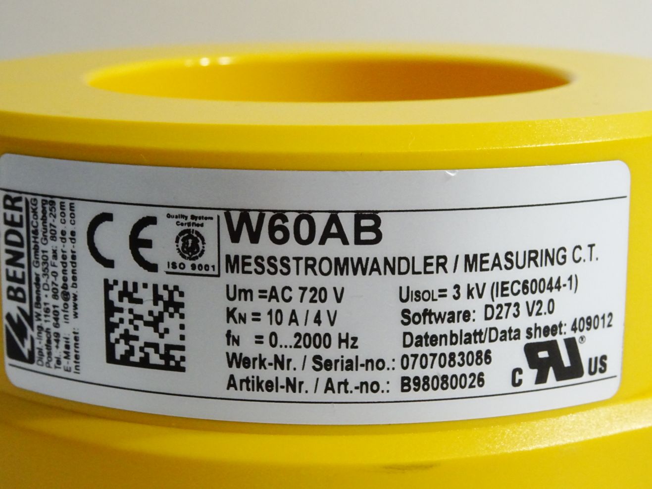 Bender Messstromwandler W60AB | Maranos.de