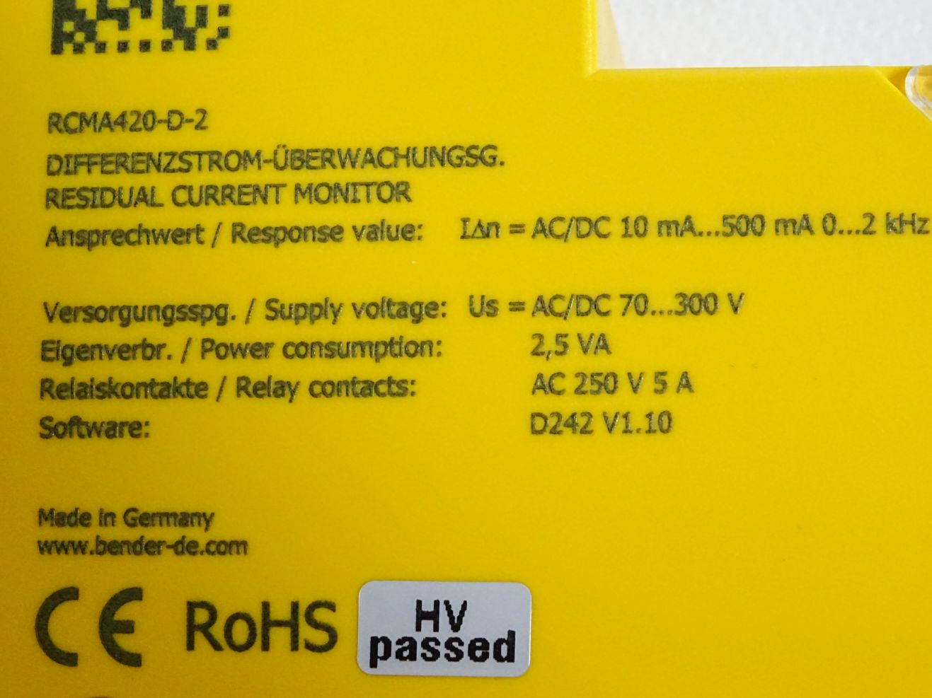 Bender Differenzstrom-Überwachungsgerät RCMA420-D-2 | Maranos.de