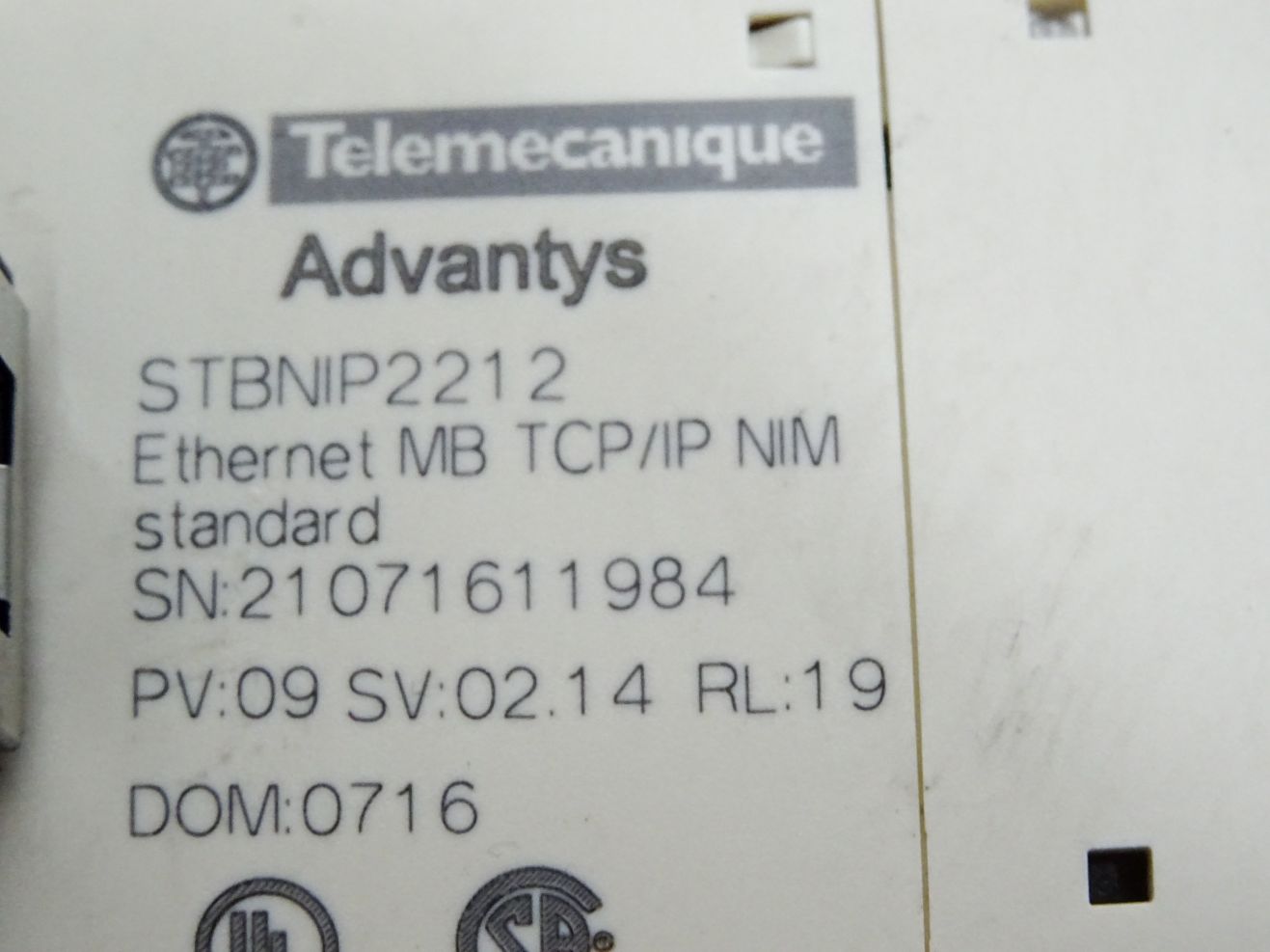 Schneider Electric Telemecanique Advantys network interface module ...