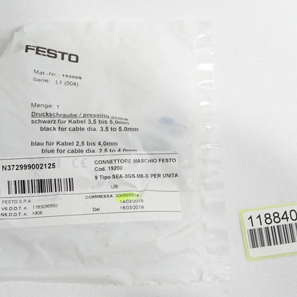 Festo Stecker SEA-3GS-M8-S 192009 / Neu OVP | Maranos.de