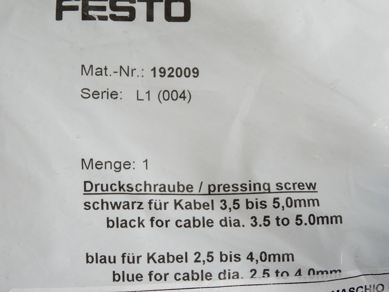 Festo Stecker SEA-3GS-M8-S 192009 / Neu OVP | Maranos.de